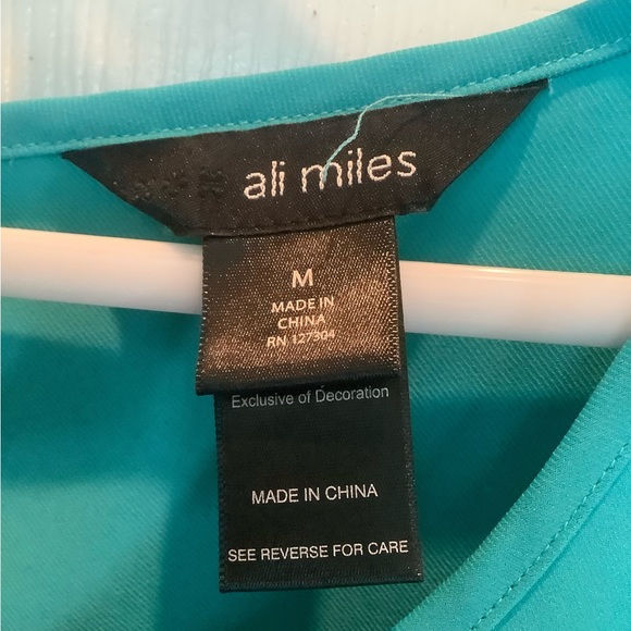 Ali Miles | Tops | Ali Miles Aqua Top | Poshmark